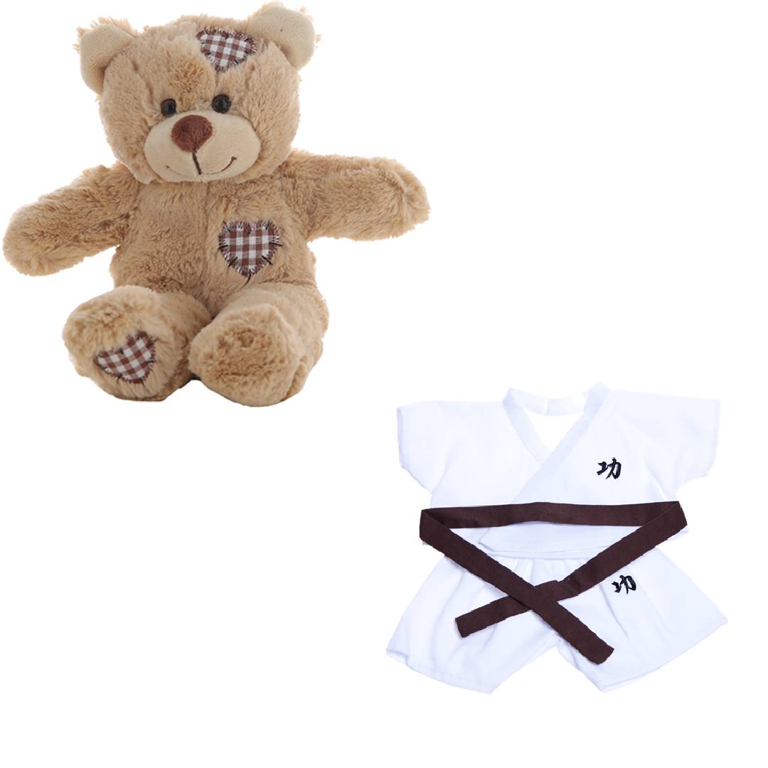 Brown Bear 8 Inch Plush with Karate Outfit & 5 Belts – Bearyteddy